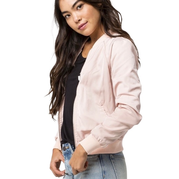 Full Tilt | Jackets & Coats | Full Tilt Matte Satin Zip Up Bomber ...